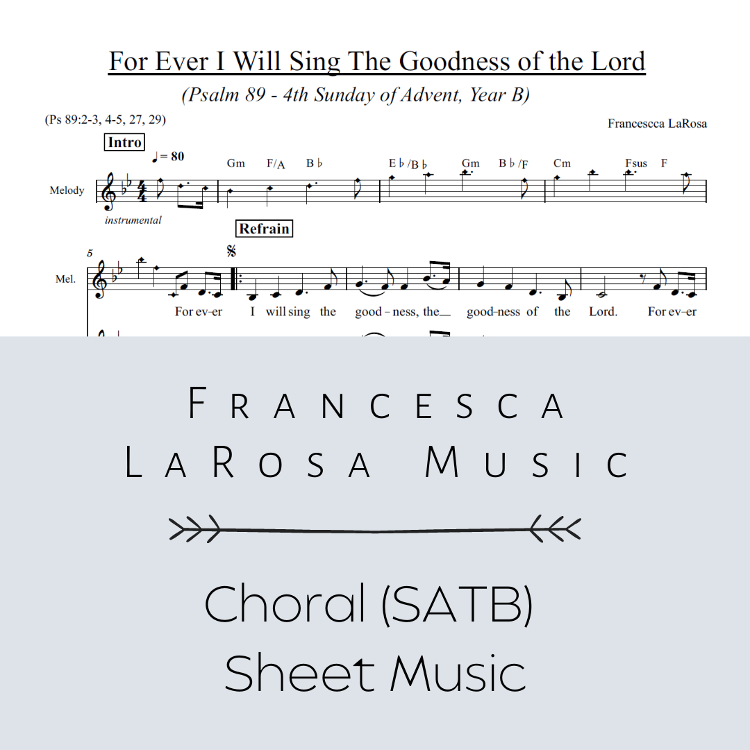 Psalm 89 - For Ever I Will Sing (4th Sun. of Advent) (Choir SATB Meter ...